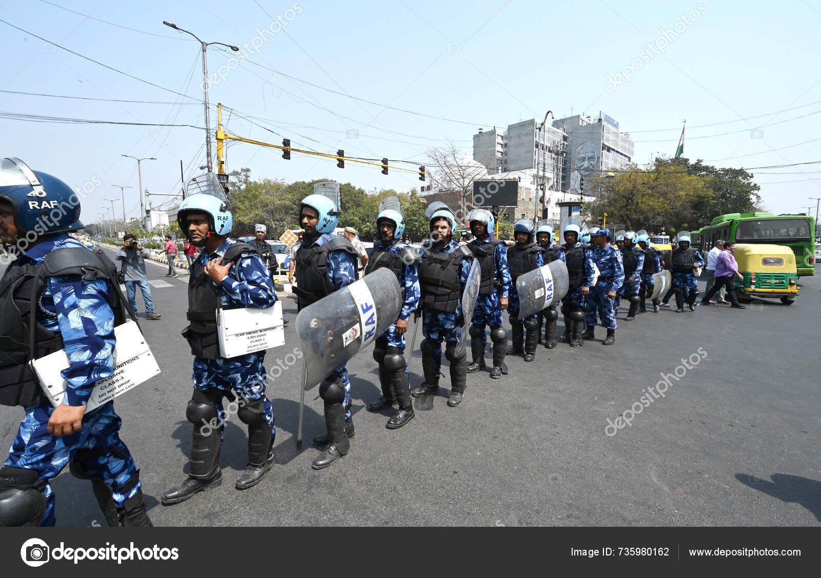 New Delhi India March 2024 Heavy Security Forces Deployed Ito — Stock ...