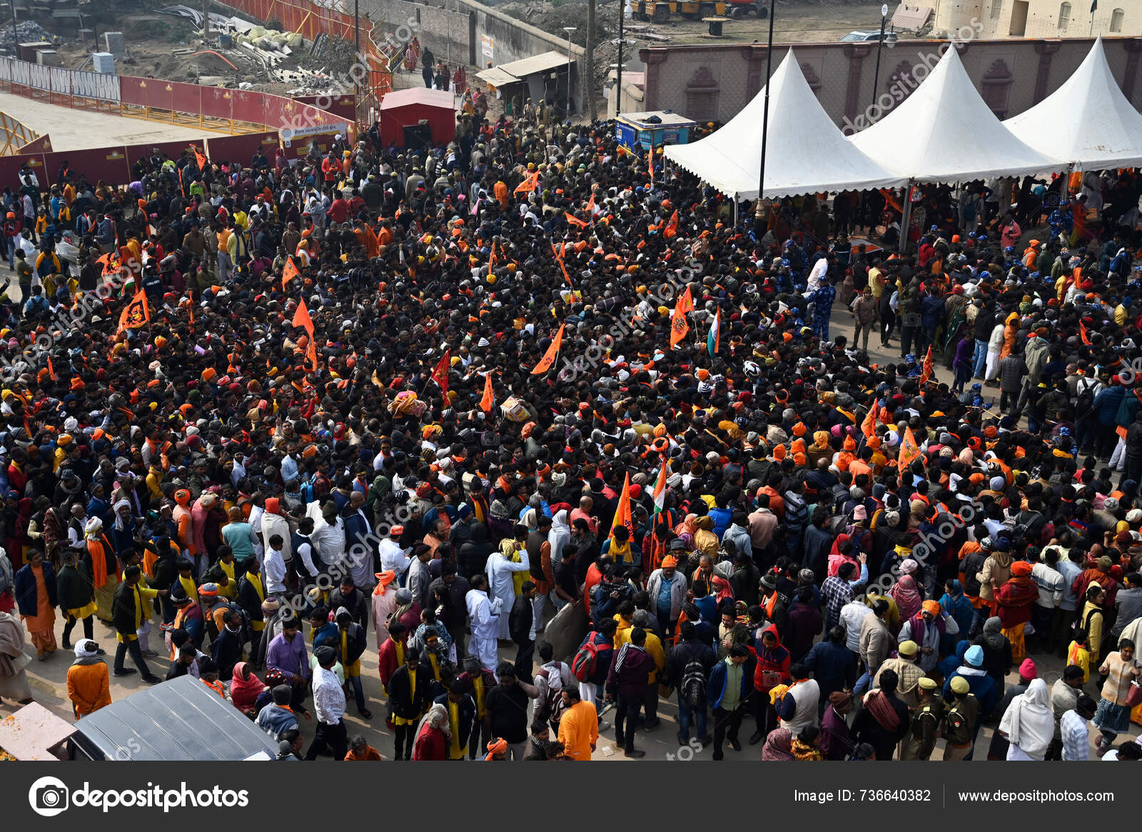 Ayodhya India January 2024 Thousands Devotees Gathered Darshan Ayodhya ...