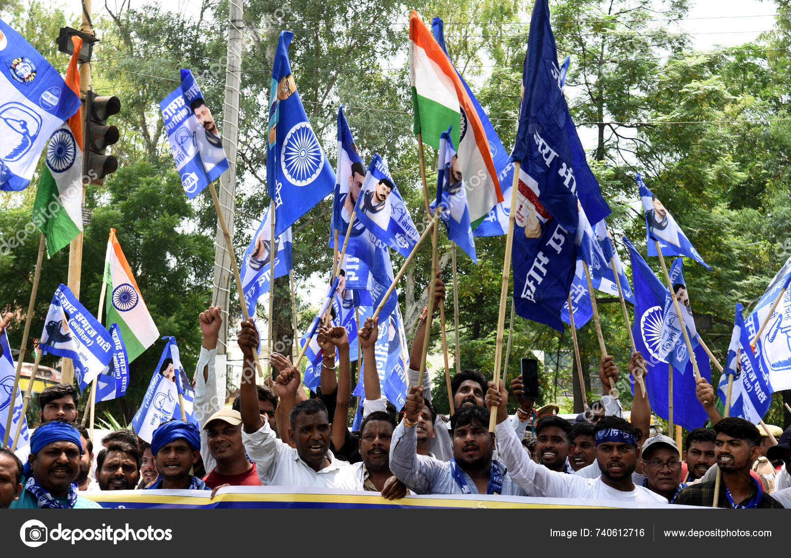 Ghaziabad India August Bsp Workers Take Out Protest March Bharat ...