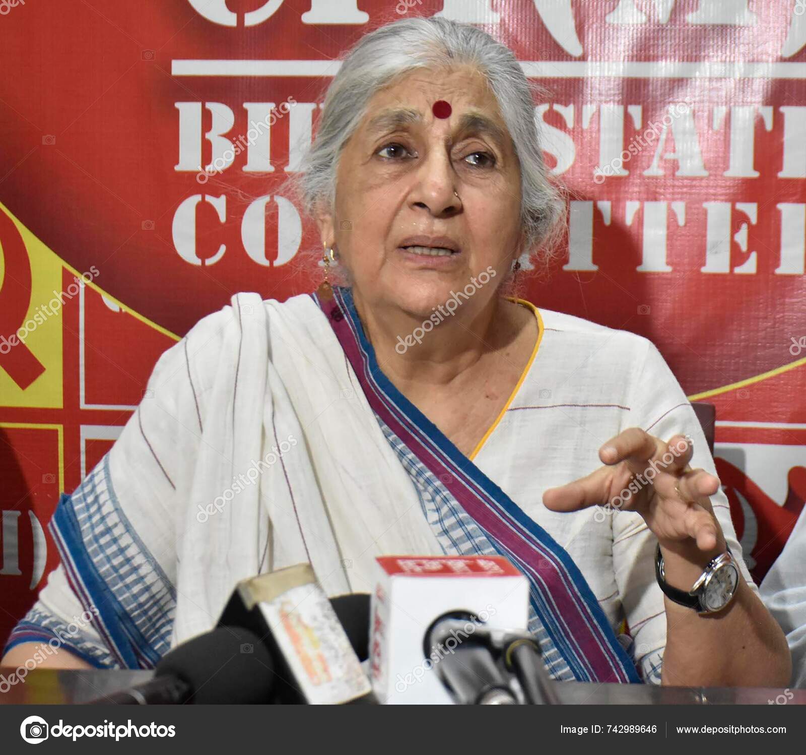 Patna India June 2023 Cpi Leader Subhashini Ali Addressing Press ...