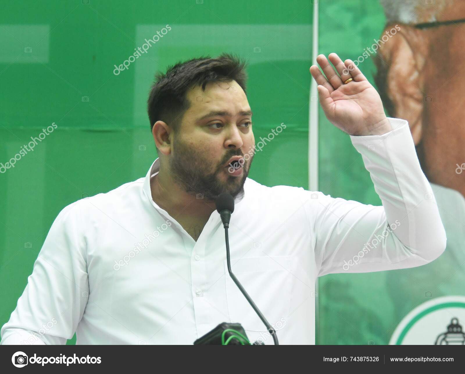 Patna India September 2024 Rjd Leader Tejashwi Yadav Addressing Mass ...