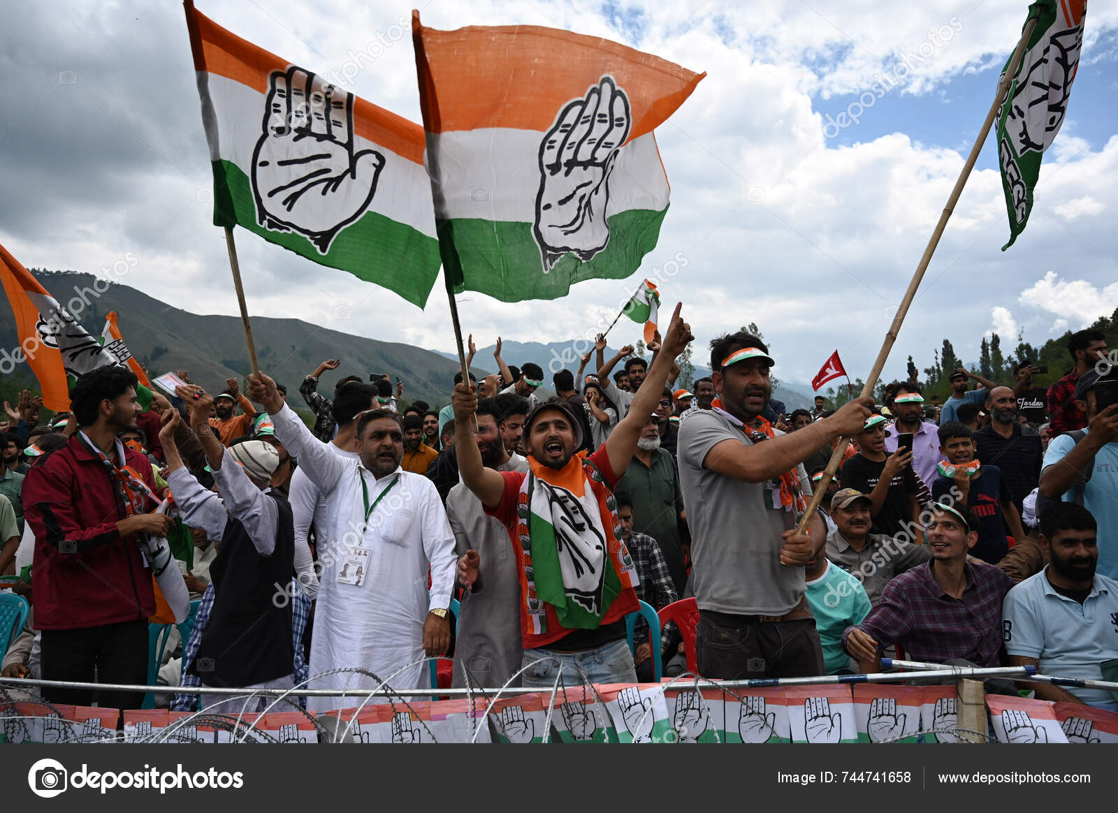 Srinagar India September 2024 Supporters Congress Party Seen Assembly ...