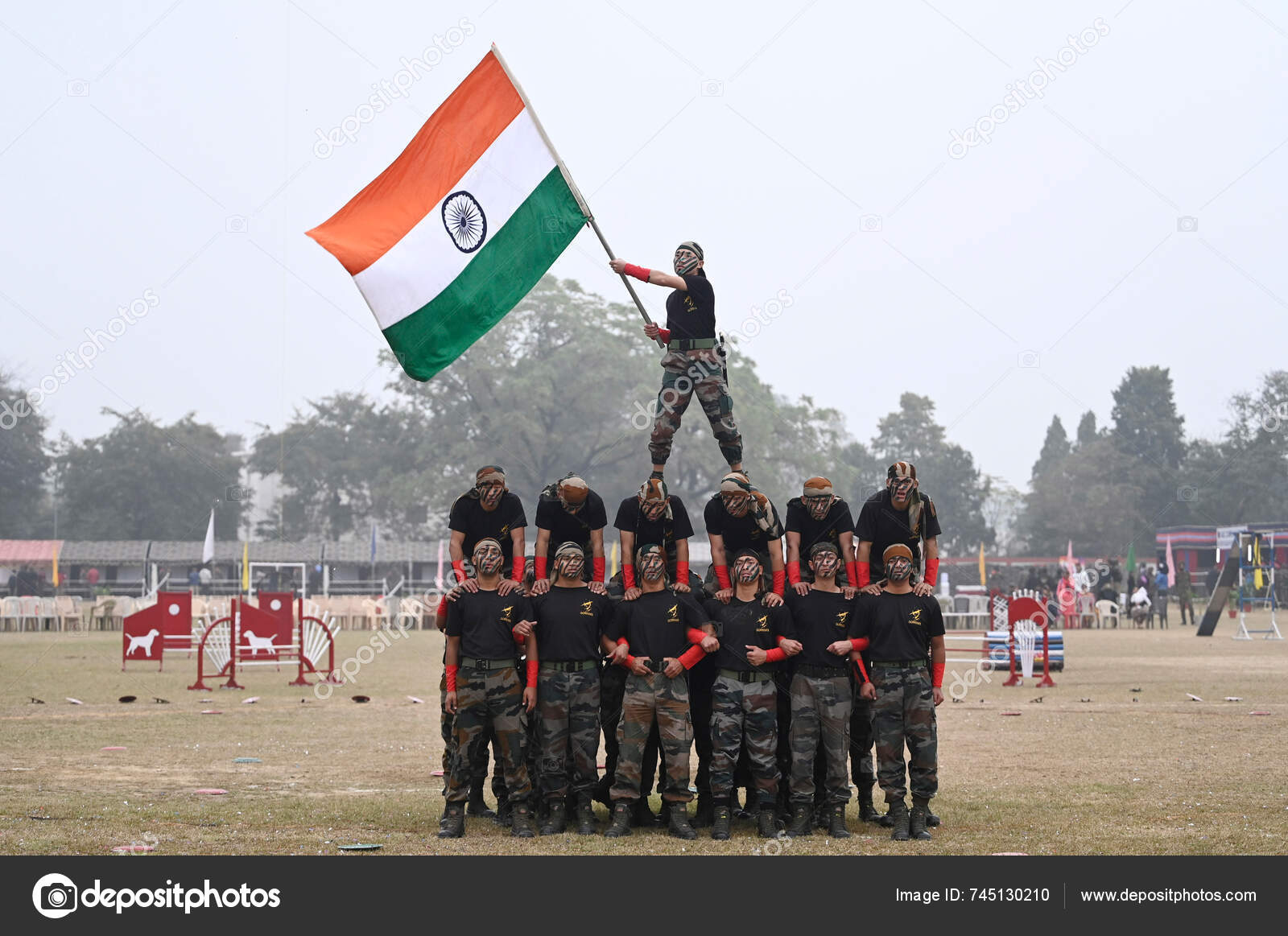 Lucknow India January 2024 Javaan Gorkha Regiment Performing Khukuri ...