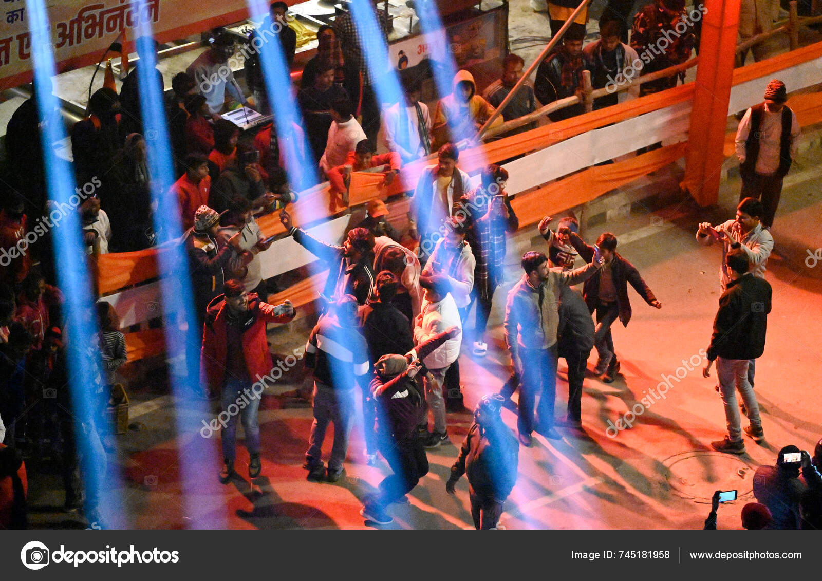 Ayodhya India January 2024 People Ayodhya Dancing Floor Celebrate Consecration — Stock Editorial ...