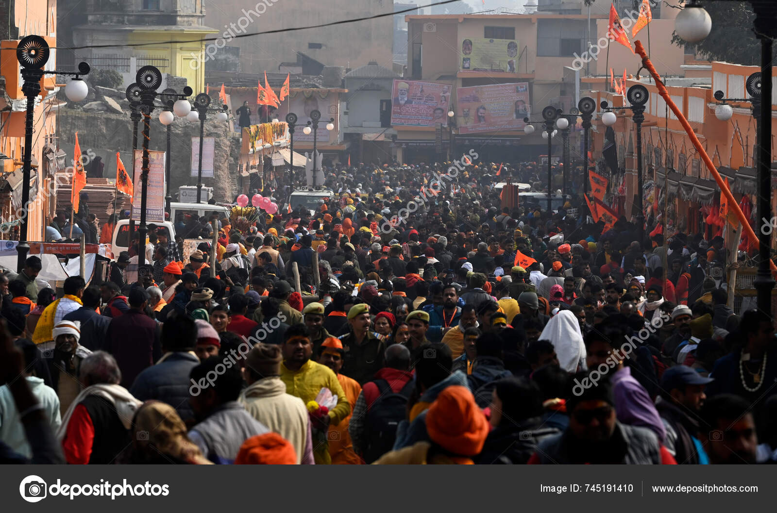 Ayodhya India January 2024 Huge Crowd Dharmpath Devotees Came Various ...