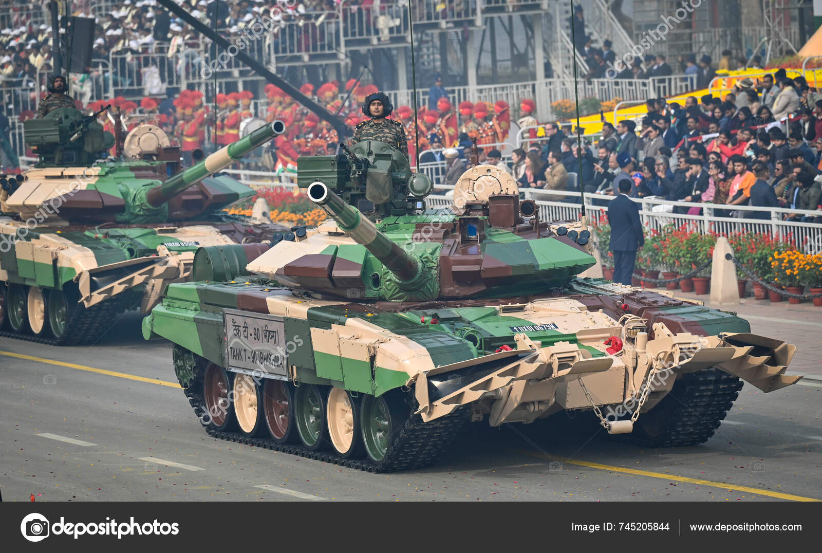 New Delhi India January 2024 T90 Tanks Display 75Th Republic — Stock Editorial Photo ...