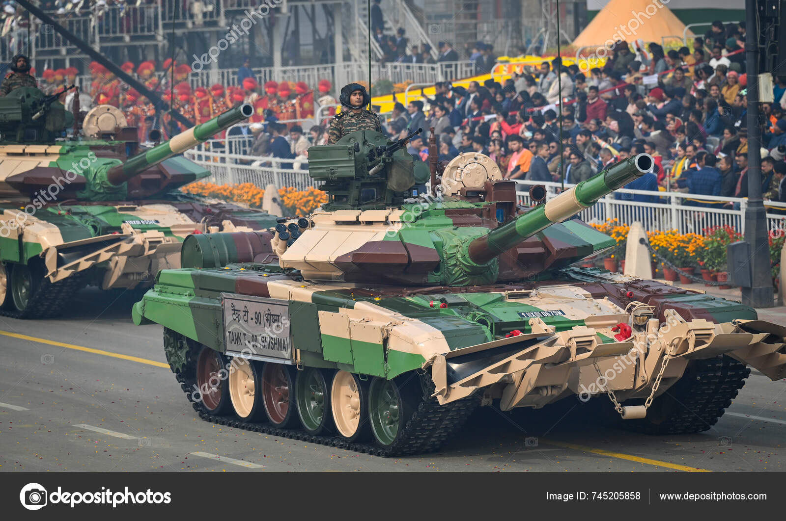 New Delhi India January 2024 T90 Tanks Display 75Th Republic — Stock Editorial Photo ...