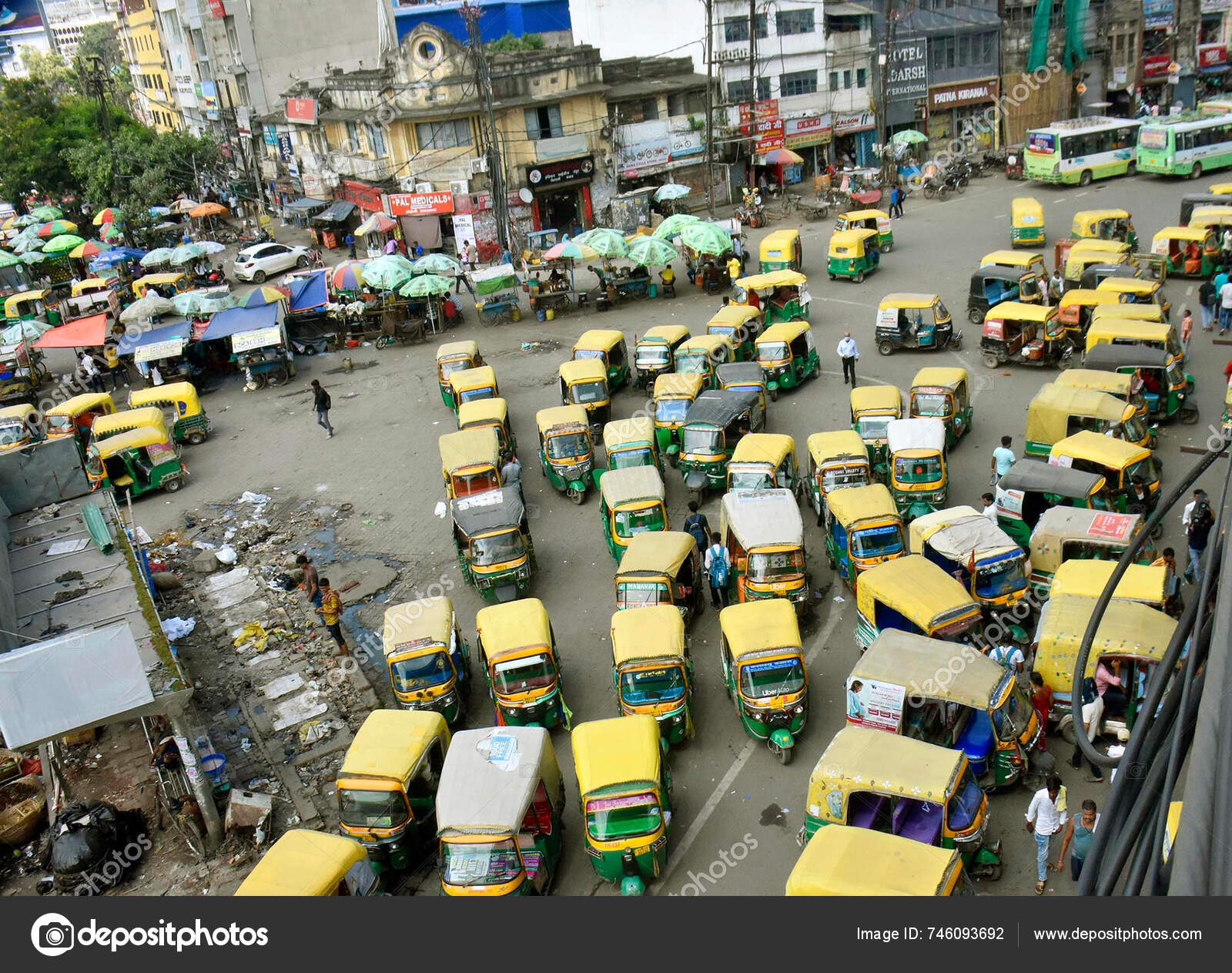 Patna India September 2024 Auto Rickshaw Parked Due Strike Auto — Stock ...