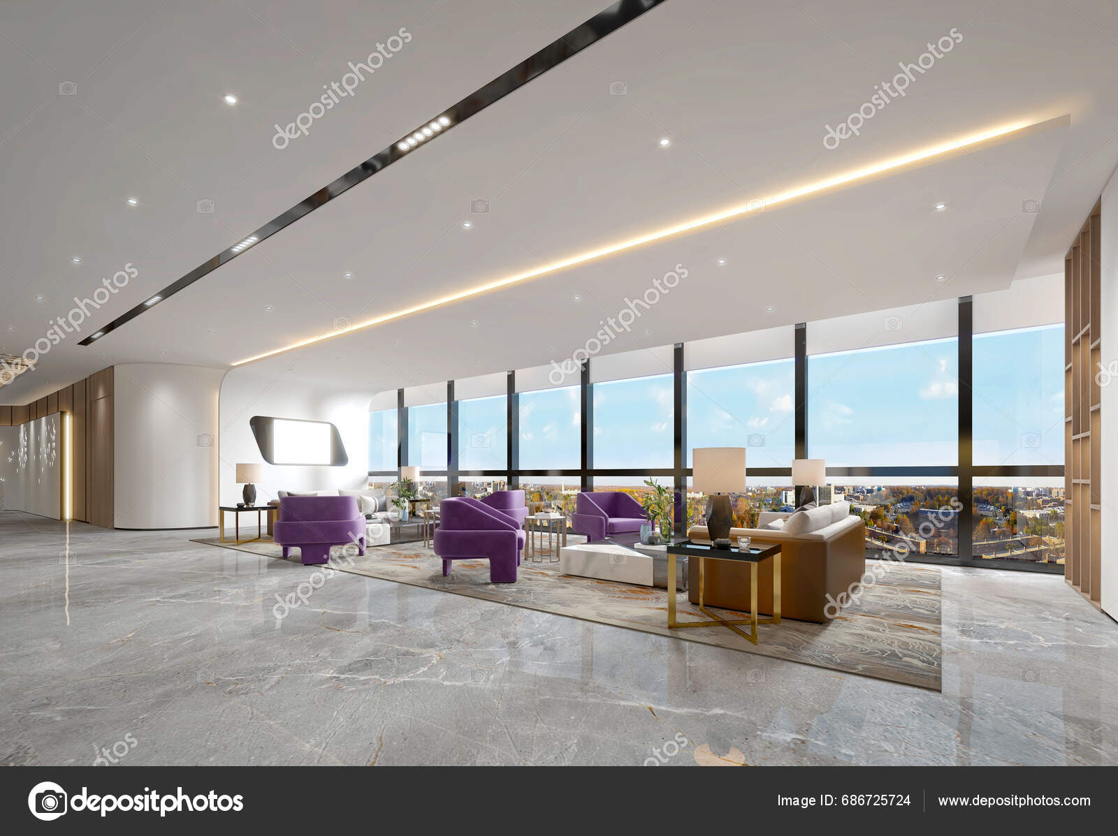 Render Building Reception Lobby Entrance Hall — Stock Photo ...