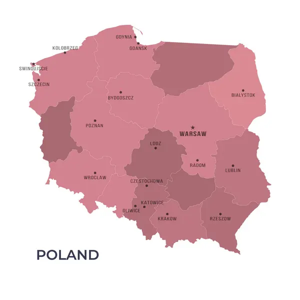 Grafika wektorowa Mapa polski miasta, obrazy wektorowe | Depositphotos