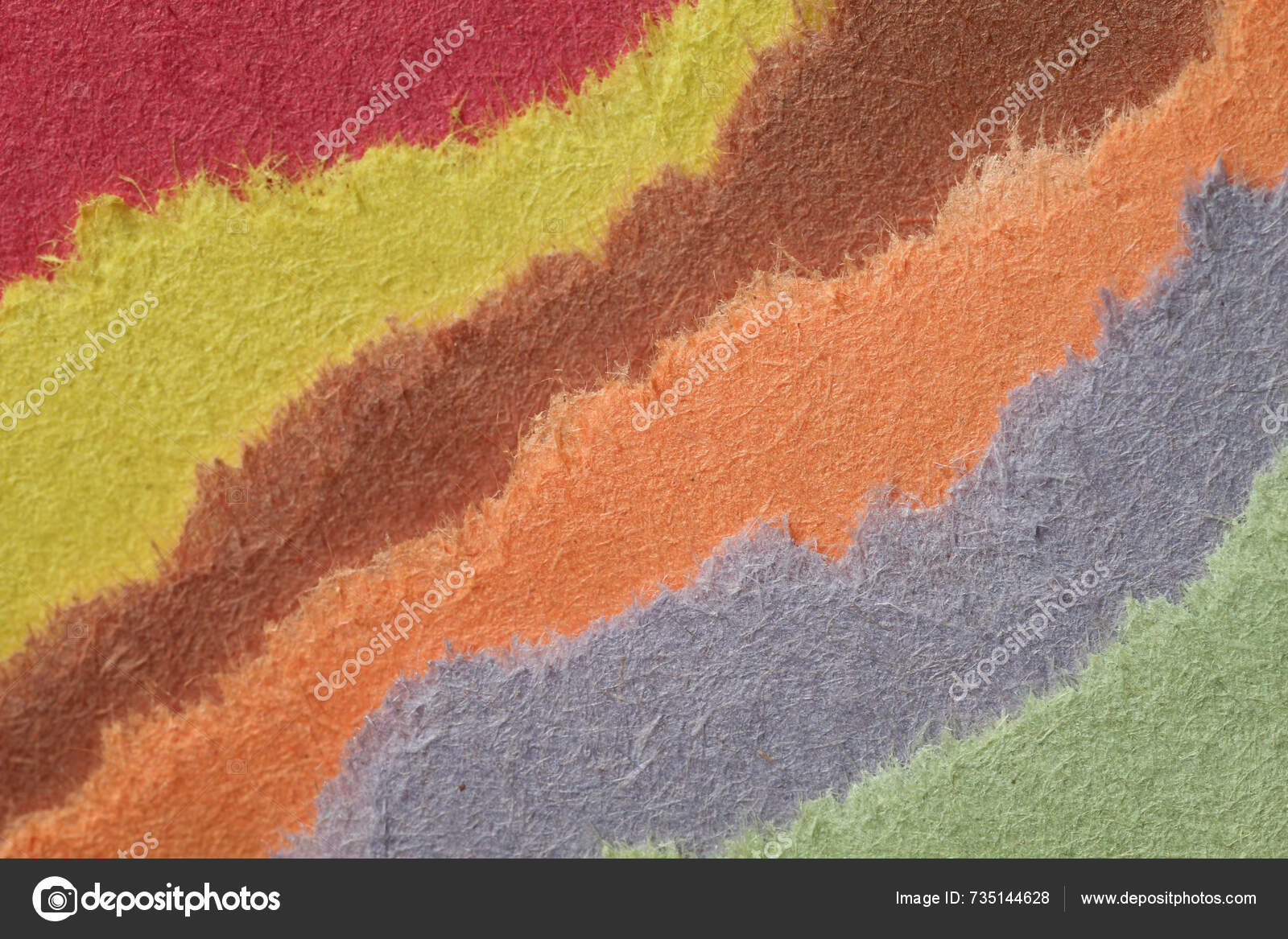 Macro Ripped Colored Paper Layered — Stock Photo © dmccue #735144628