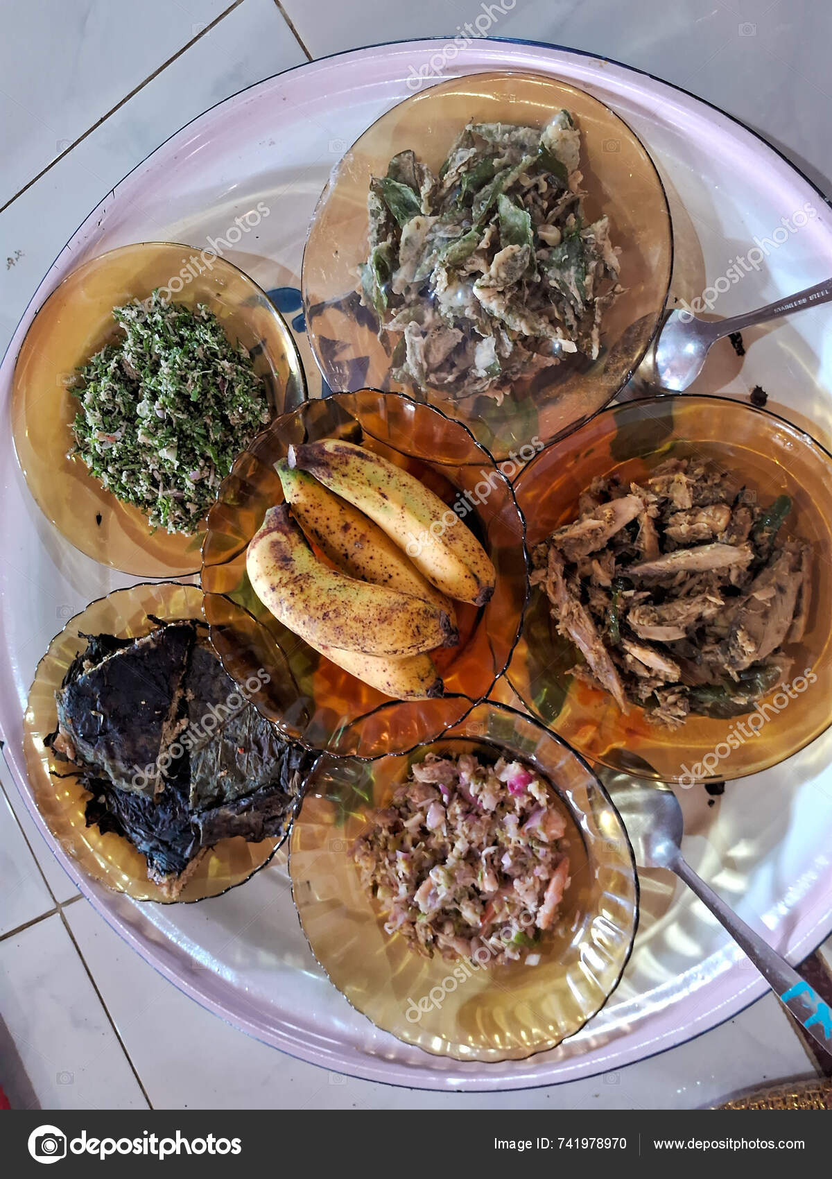 Traditional Acehnese Food Consisting Marijuana Chili Sauce Minced ...