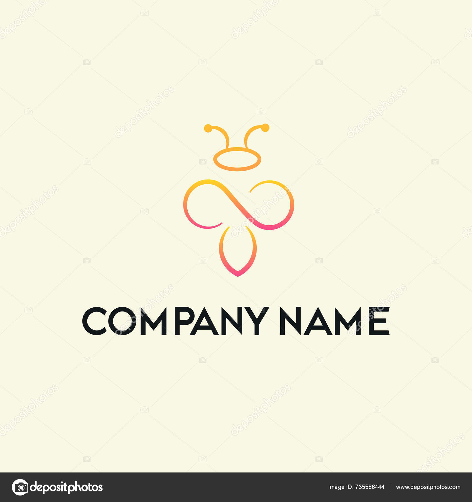 Geometric Bee Logo Blend Circles Lines Forming Bee Symbolizing ...