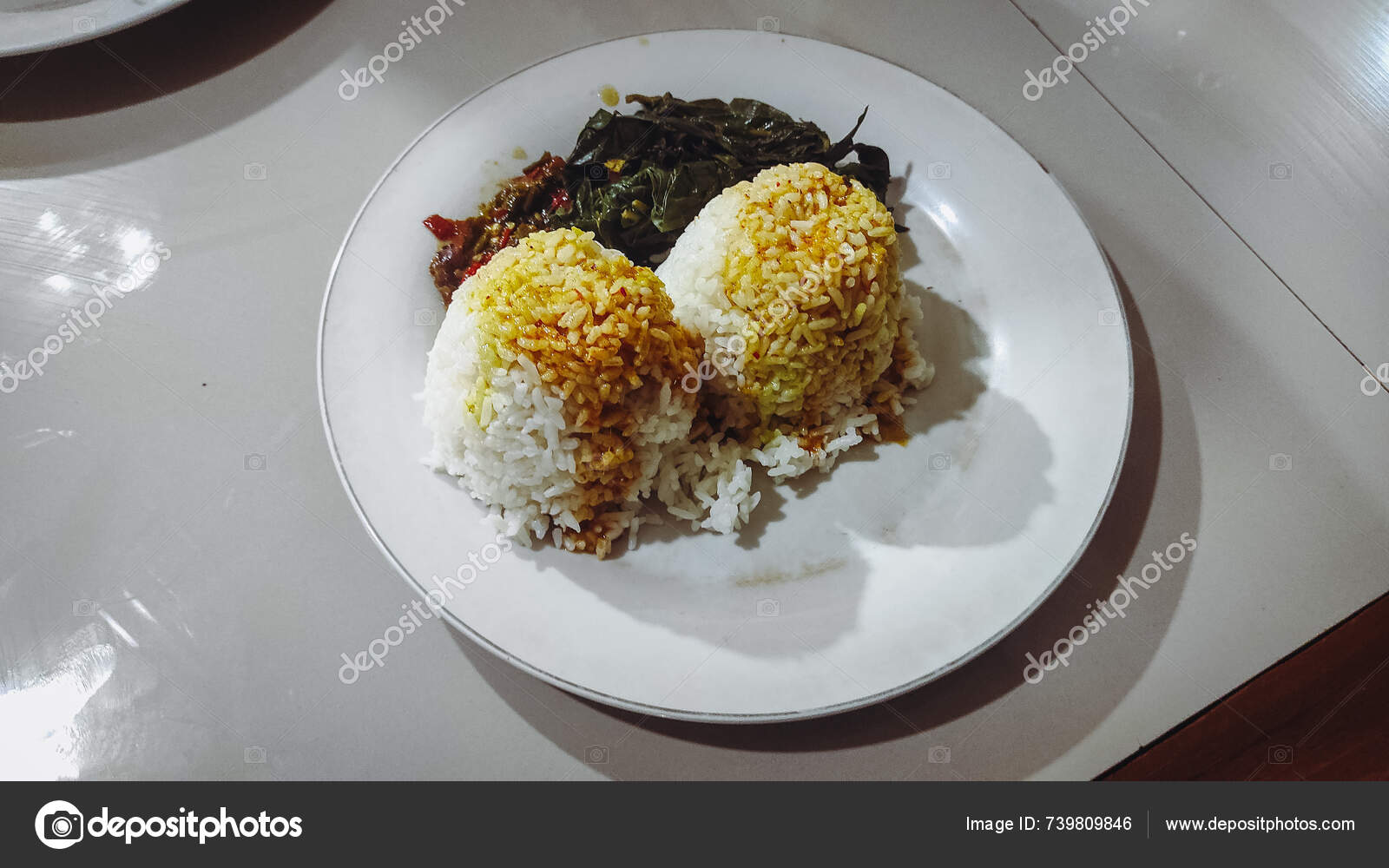 Padang Rice Food Dishes Plate Delicious Indonesian Cuisine — Stock ...