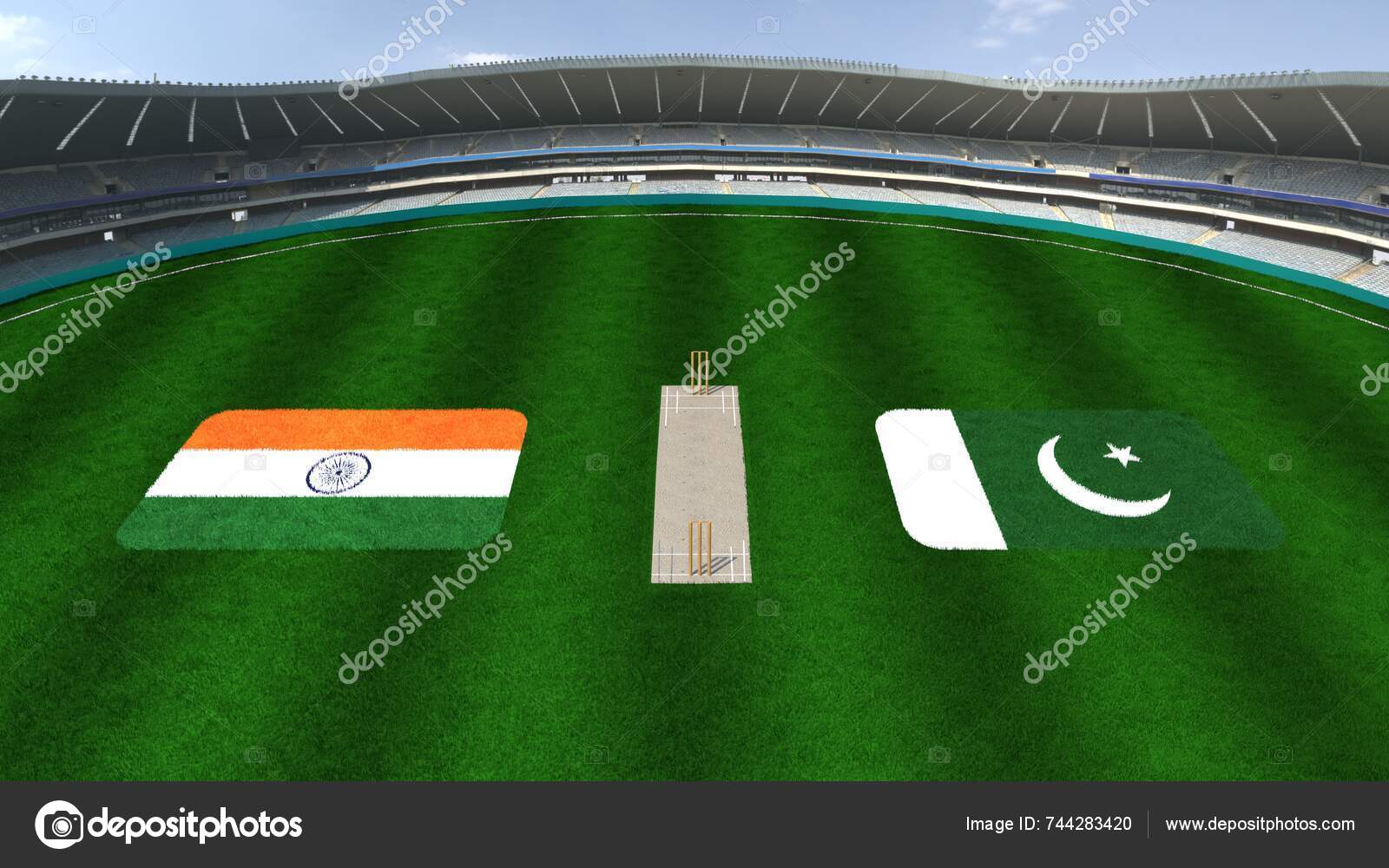 Cricket Stadium India Pakistan Flags Ground — Stock Photo © Vutuk ...