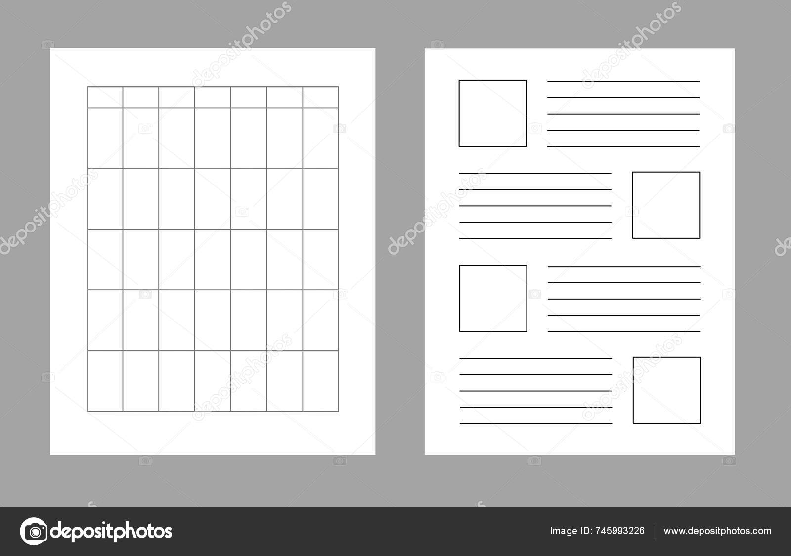 Page Layout Grid Text Image Elements Template Document Design ...