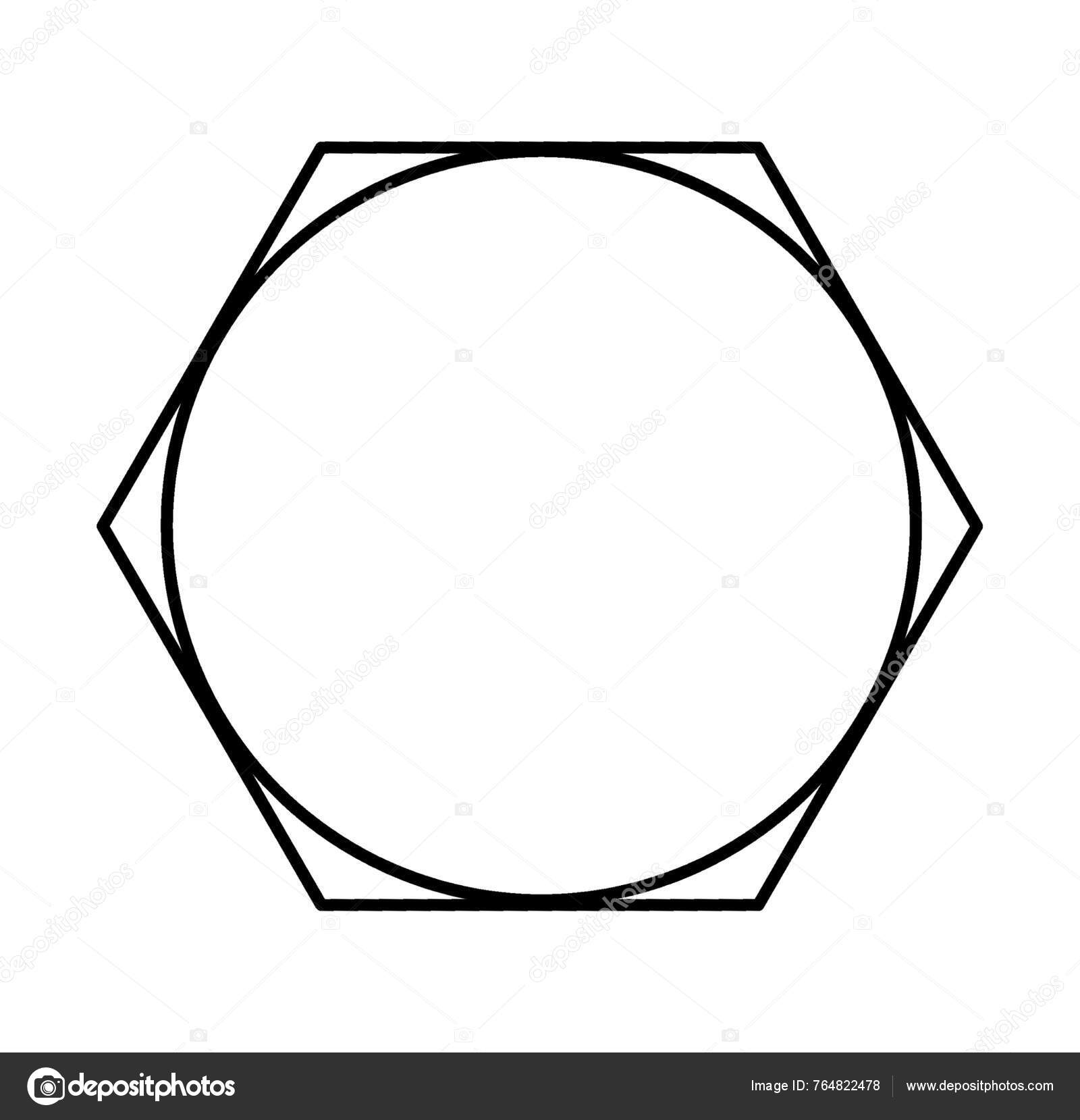 Circle Inscribed Hexagon Isolated White Illustration Geometry Maths ...