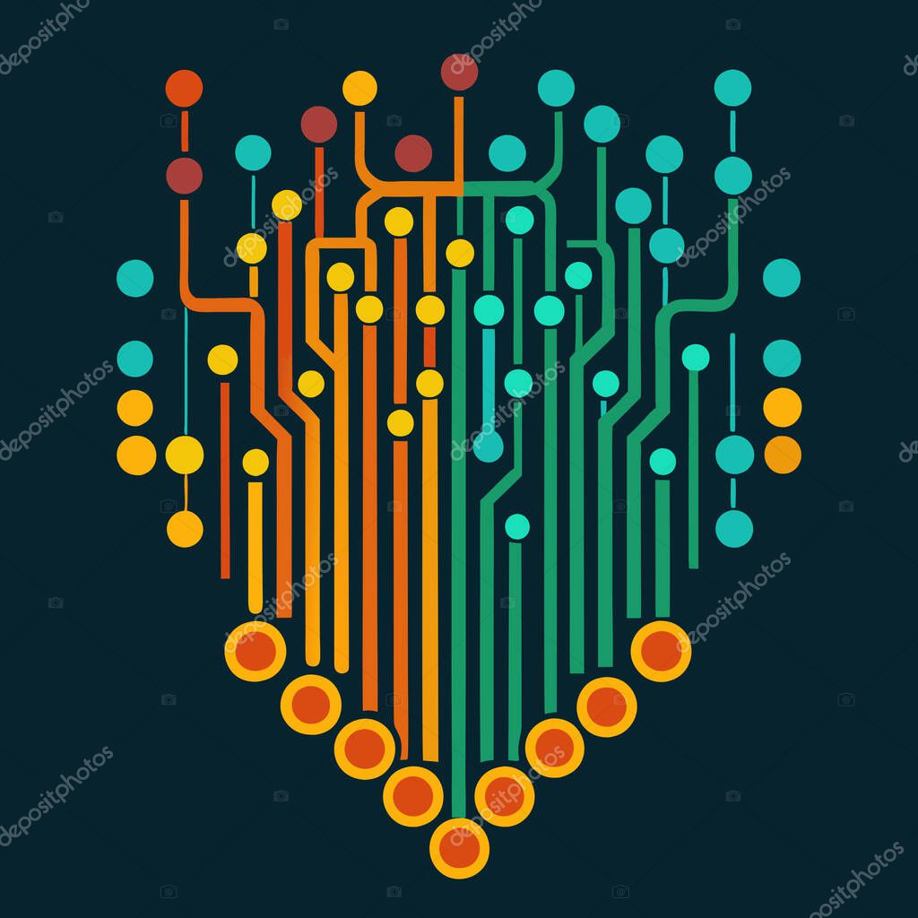 Una pantalla fascinante de flujos de código binario que forman patrones ...