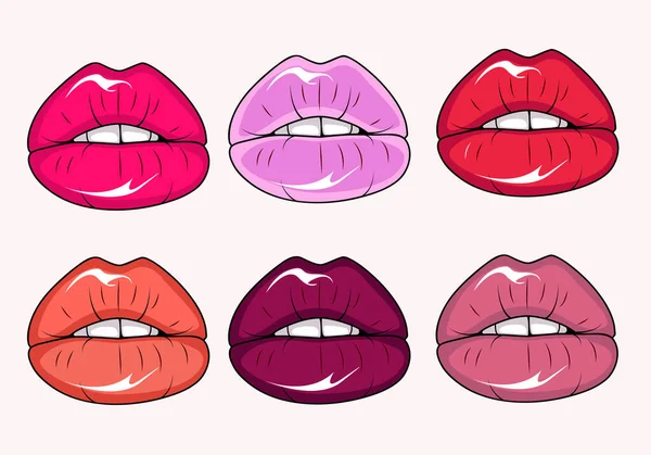 Labios hermosos imágenes de stock de arte vectorial | Depositphotos