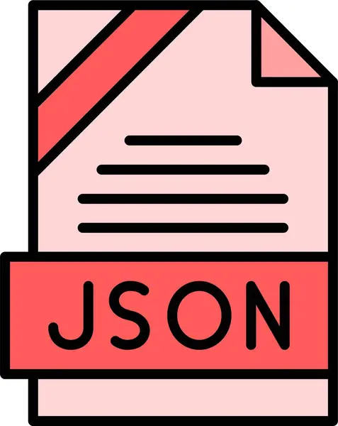 Formato de archivo JSON, icono web, ilustración vectorial 2024