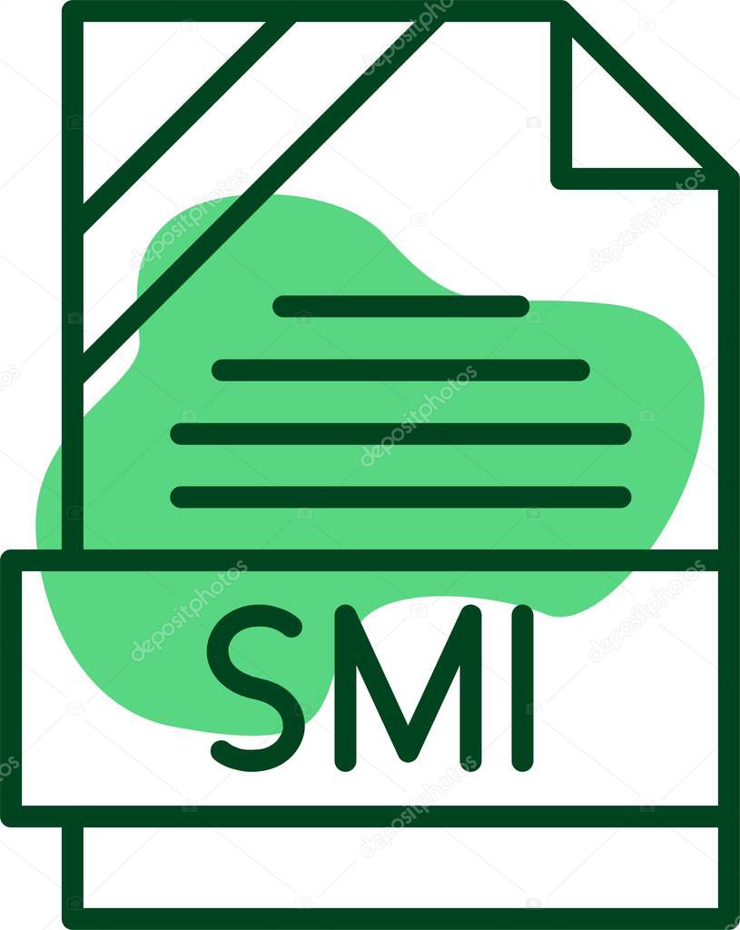 Icono de formato de archivo SMI vector ilustración 2025