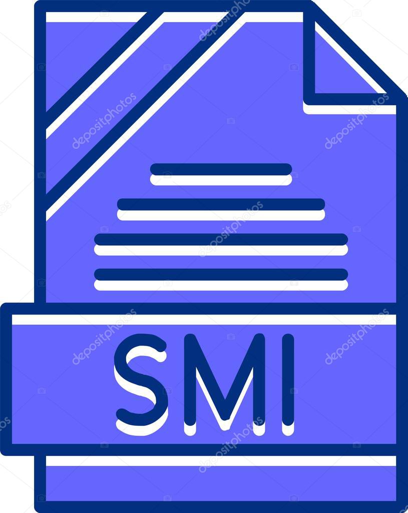 Icono de formato de archivo SMI, ilustración vectorial 2025