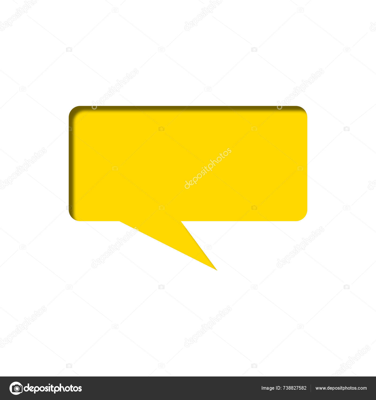 Yellow Pastel Speech Bubble Shape Light White Background Space Text ...