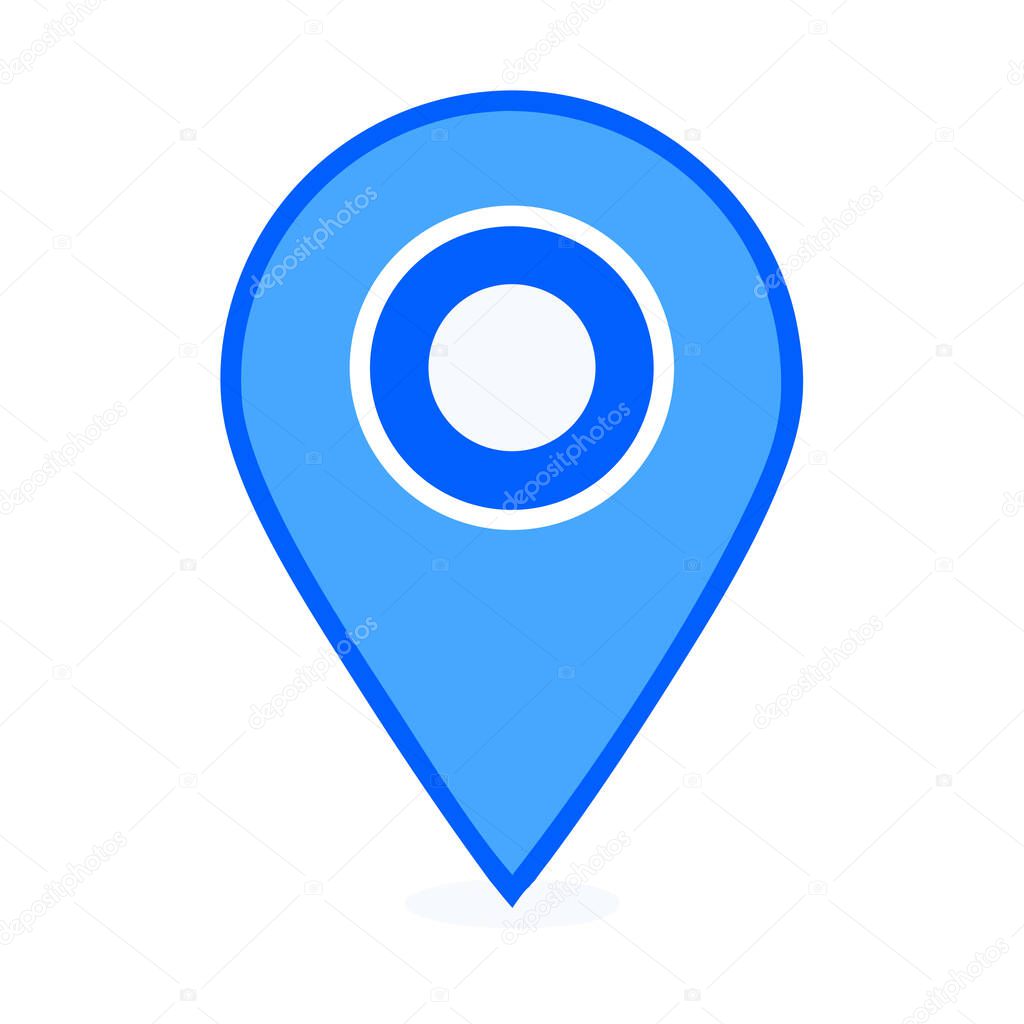 Icono de Pin de ubicación azul simple, perfecto para mapas digitales 2025