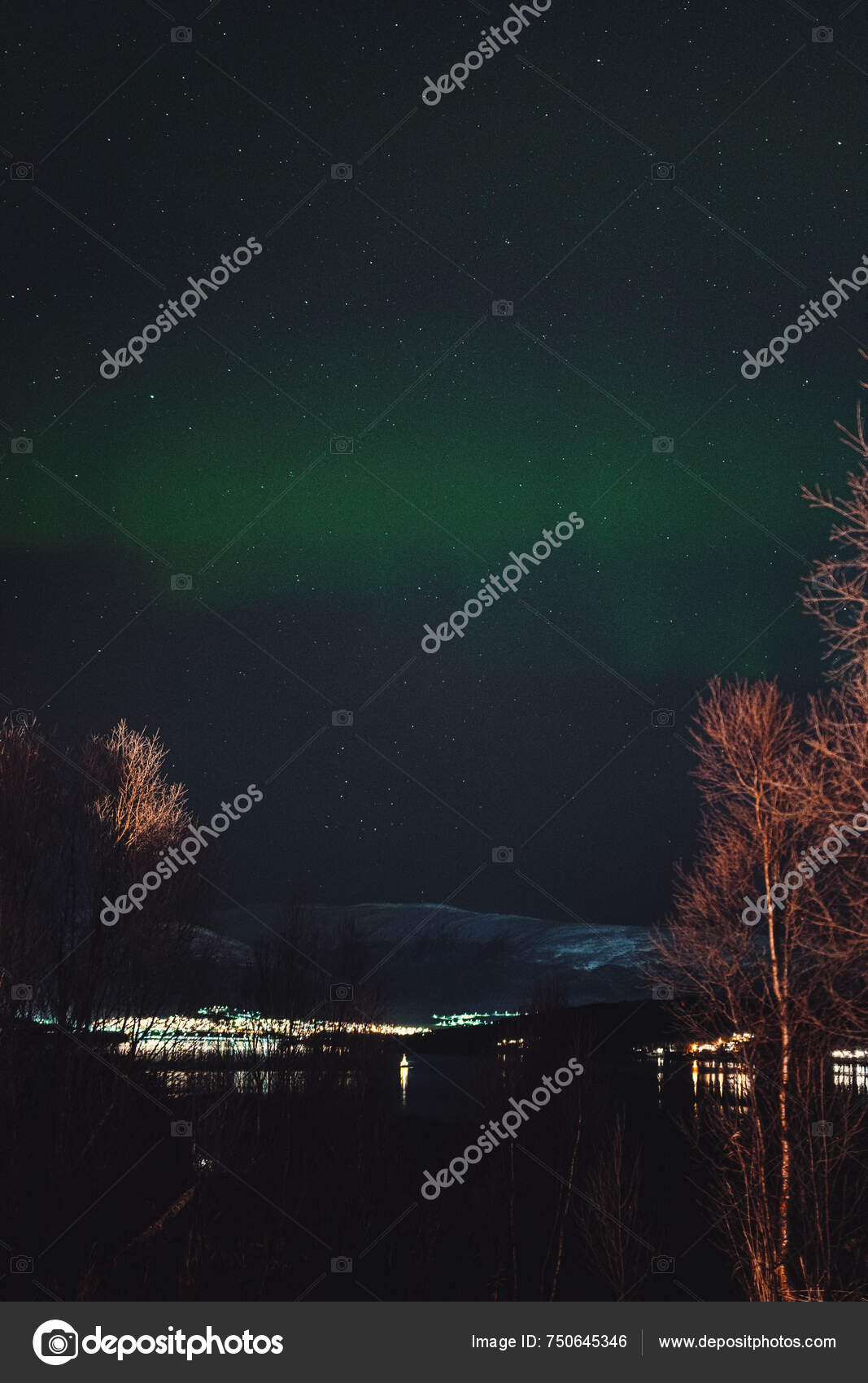 Northern Lights Tromso Arctic Circle Autumn Norway — Stock Photo ...