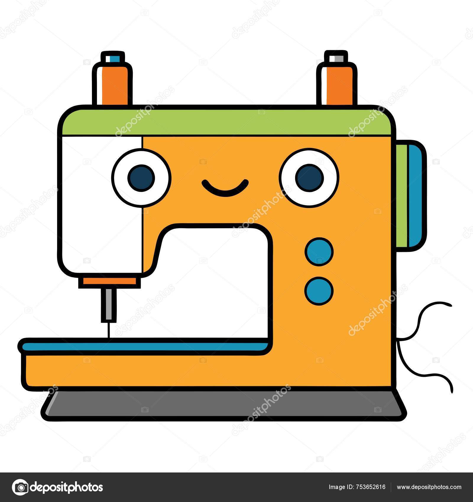 Embroidery Machine Clipart Illustration Sewing Craft Projects — Stock ...
