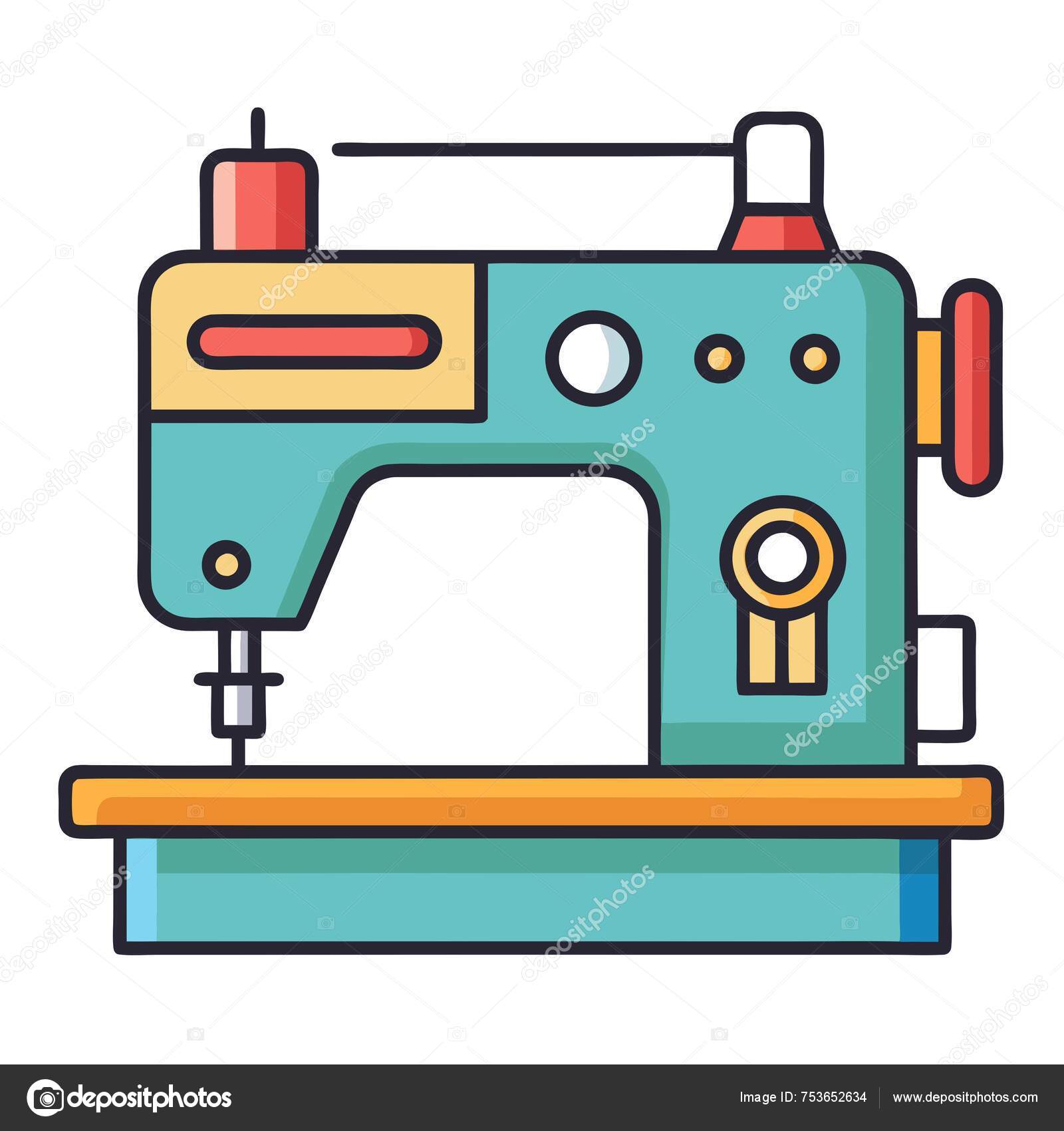 Embroidery Machine Clipart Illustration Sewing Craft Projects — Stock ...