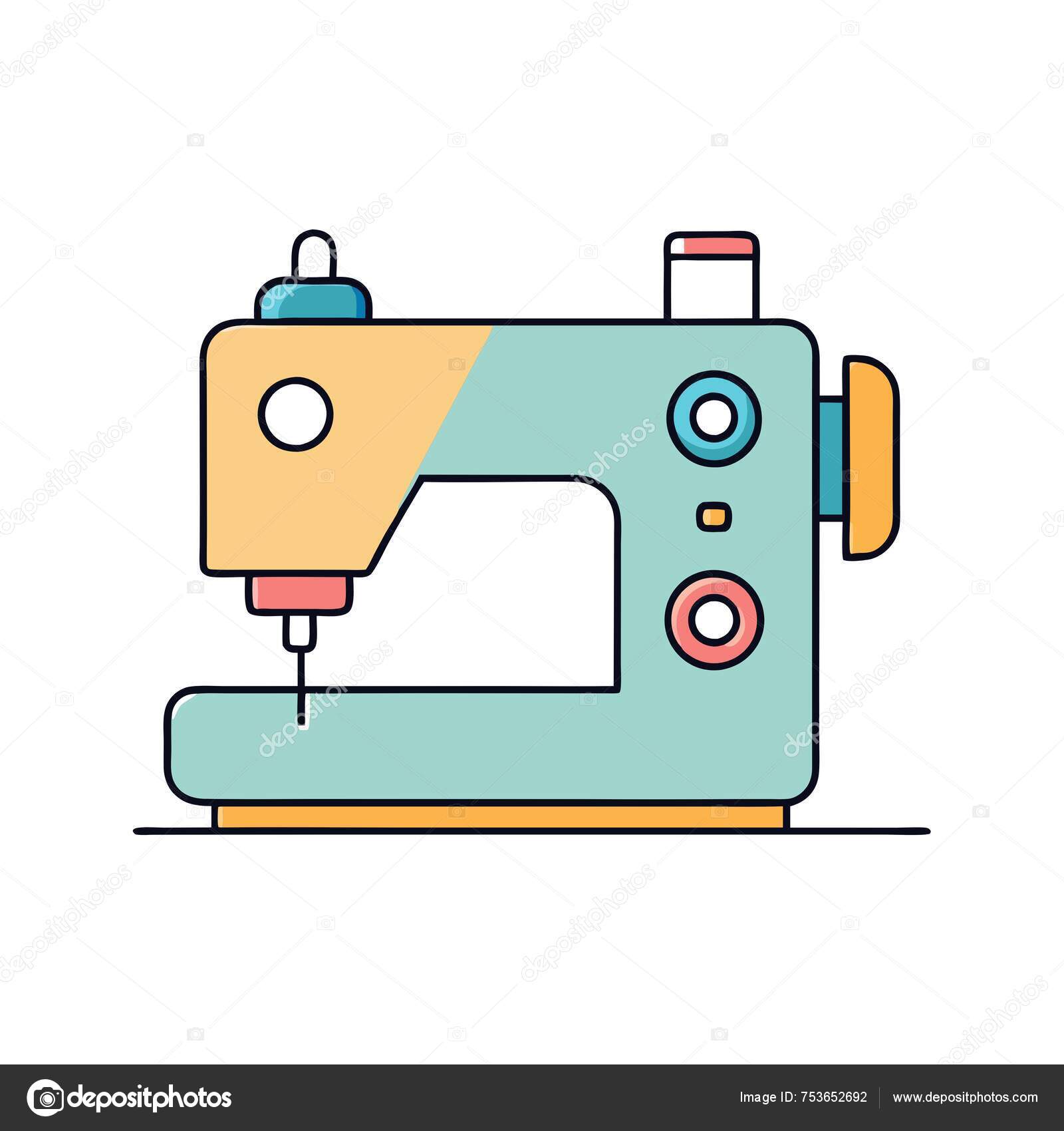 Embroidery Machine Clipart Illustration Sewing Craft Projects — Stock ...