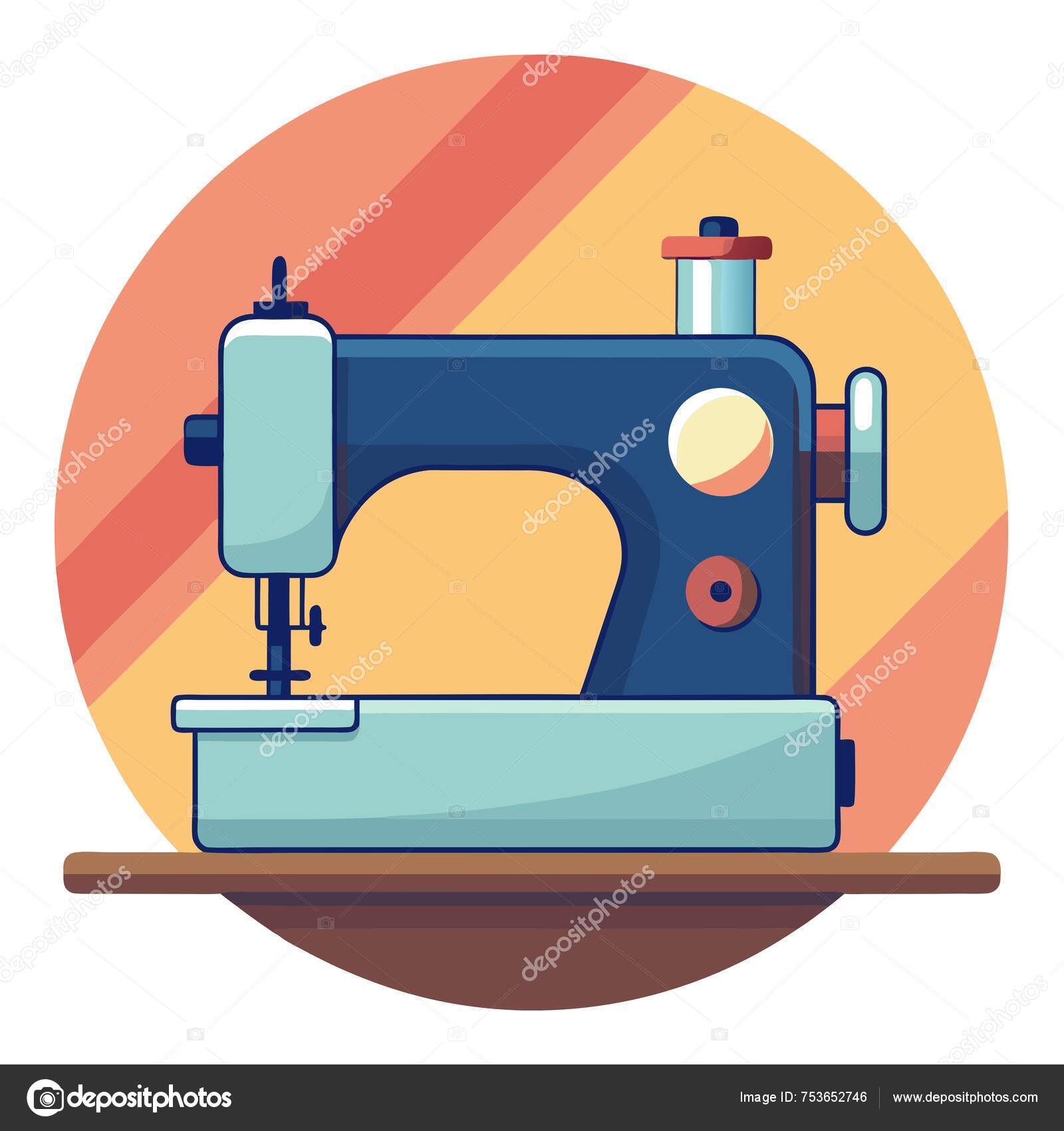 Embroidery Machine Clipart Illustration Sewing Craft Projects — Stock ...