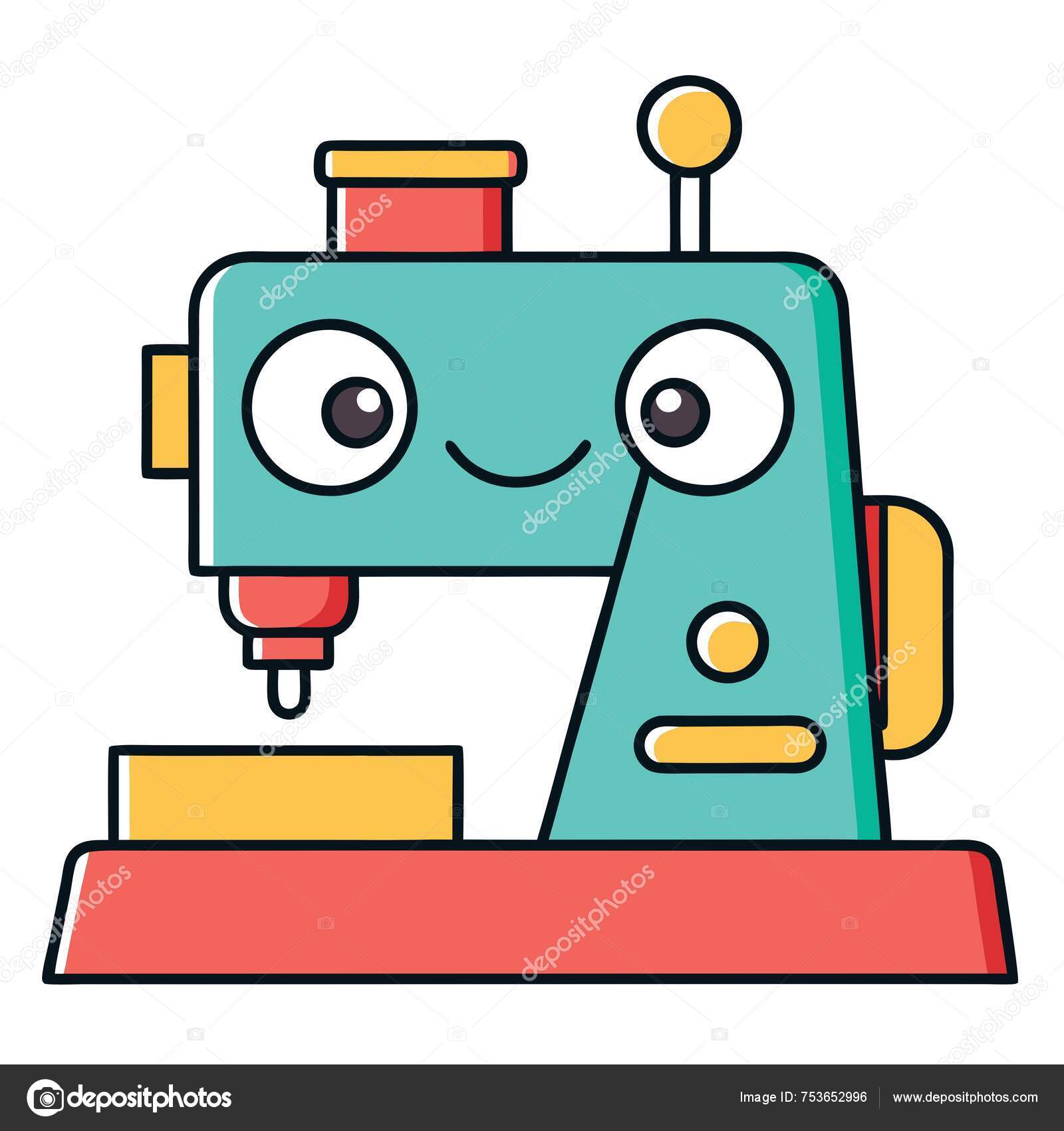 Embroidery Machine Clipart Illustration Sewing Craft Projects — Stock ...