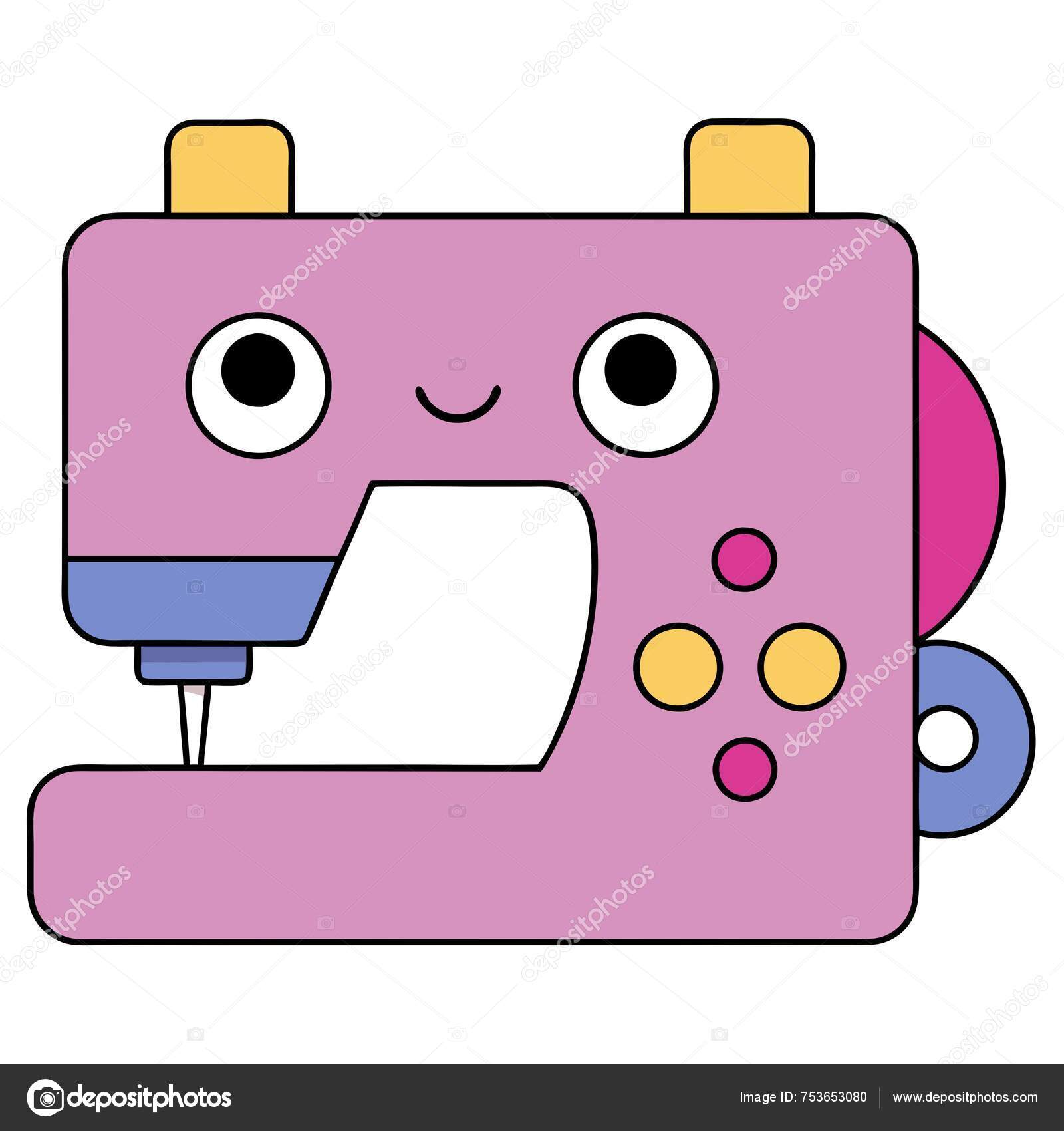 Embroidery Machine Clipart Illustration Sewing Craft Projects — Stock ...