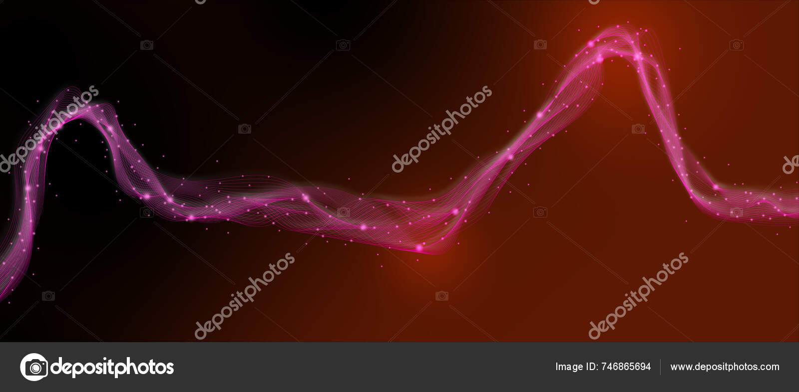 Dynamic Particles Sound Wave Flowing Dot Light Red Background — Stock ... Dynamic Particles Sound Wave Flowing Dot Light Red Background — Stock ...