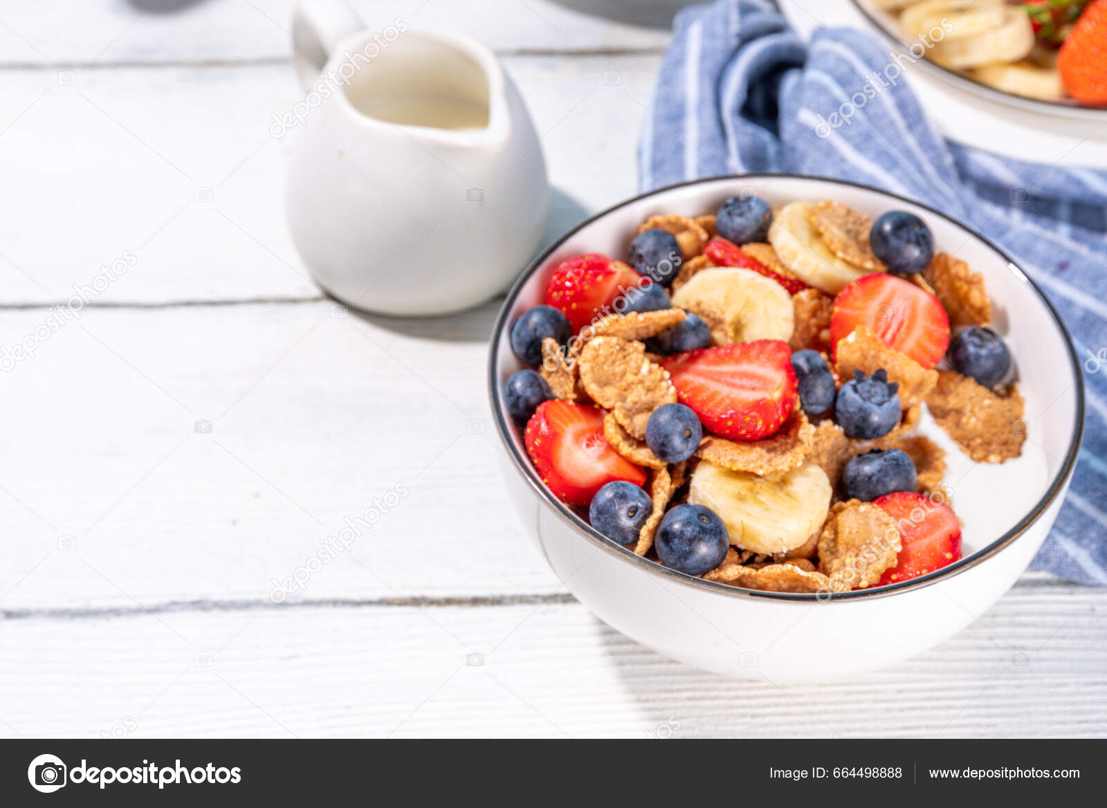 Healthy Vitamin Diet Summer Breakfast Cereal Multigrain Flakes Yogurt ...