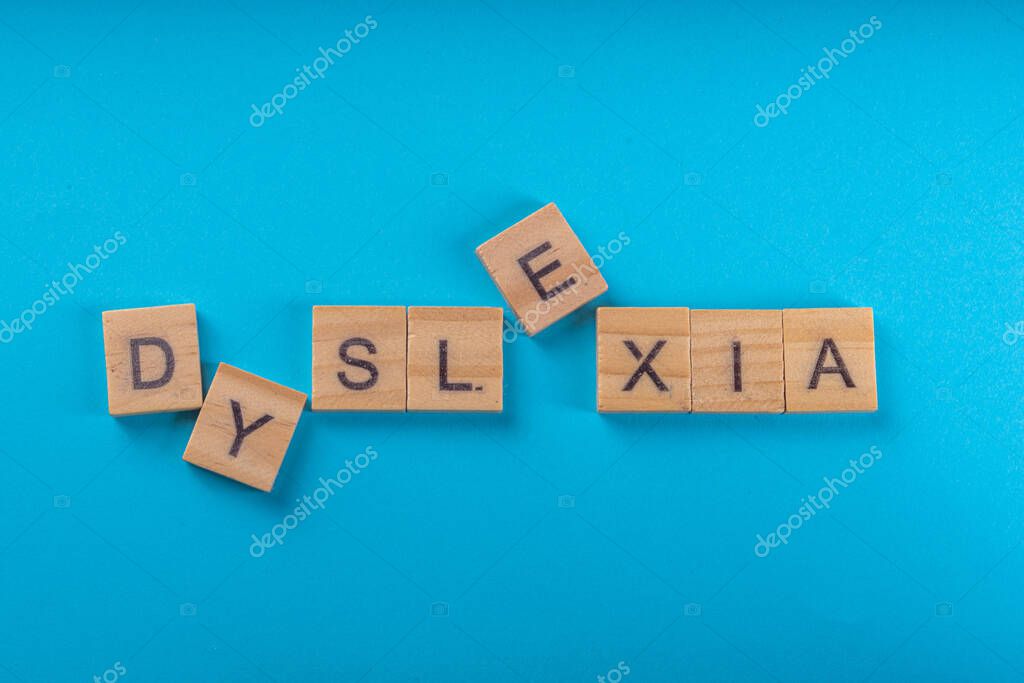 Concepto de dislexia fondo, dificultad con la lectura rápida, palabras ...