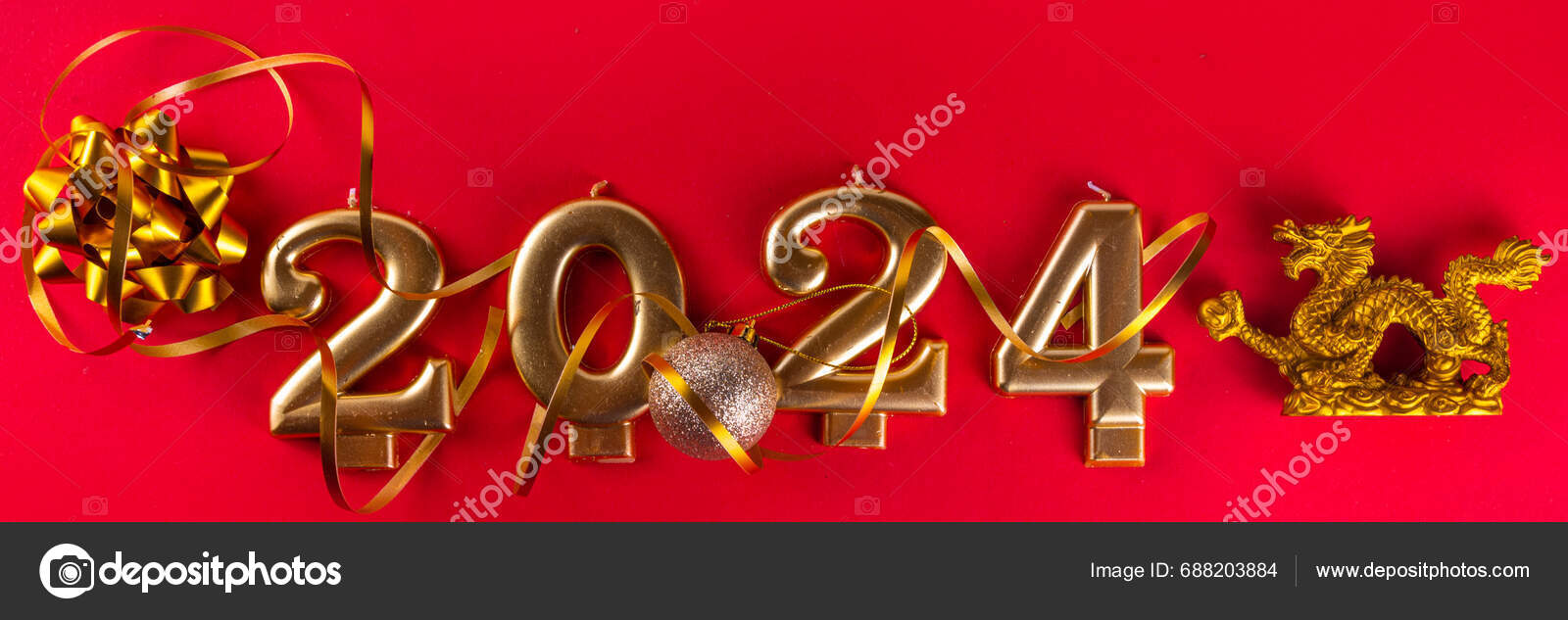 Čínský Nový Rok 2024 Přáníčko Jasně Červený Asijský Rok Draka — Stock ...