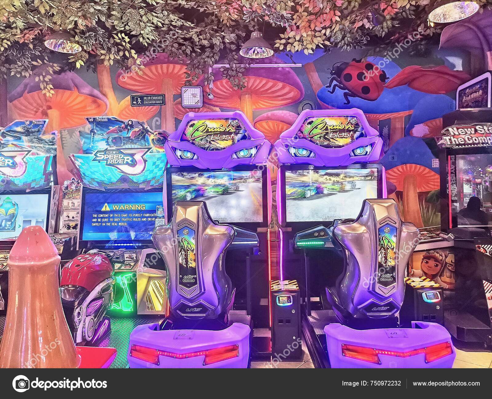 Bogor Indonesia September 2024 Colorful Arcade Racing Game Machines ...