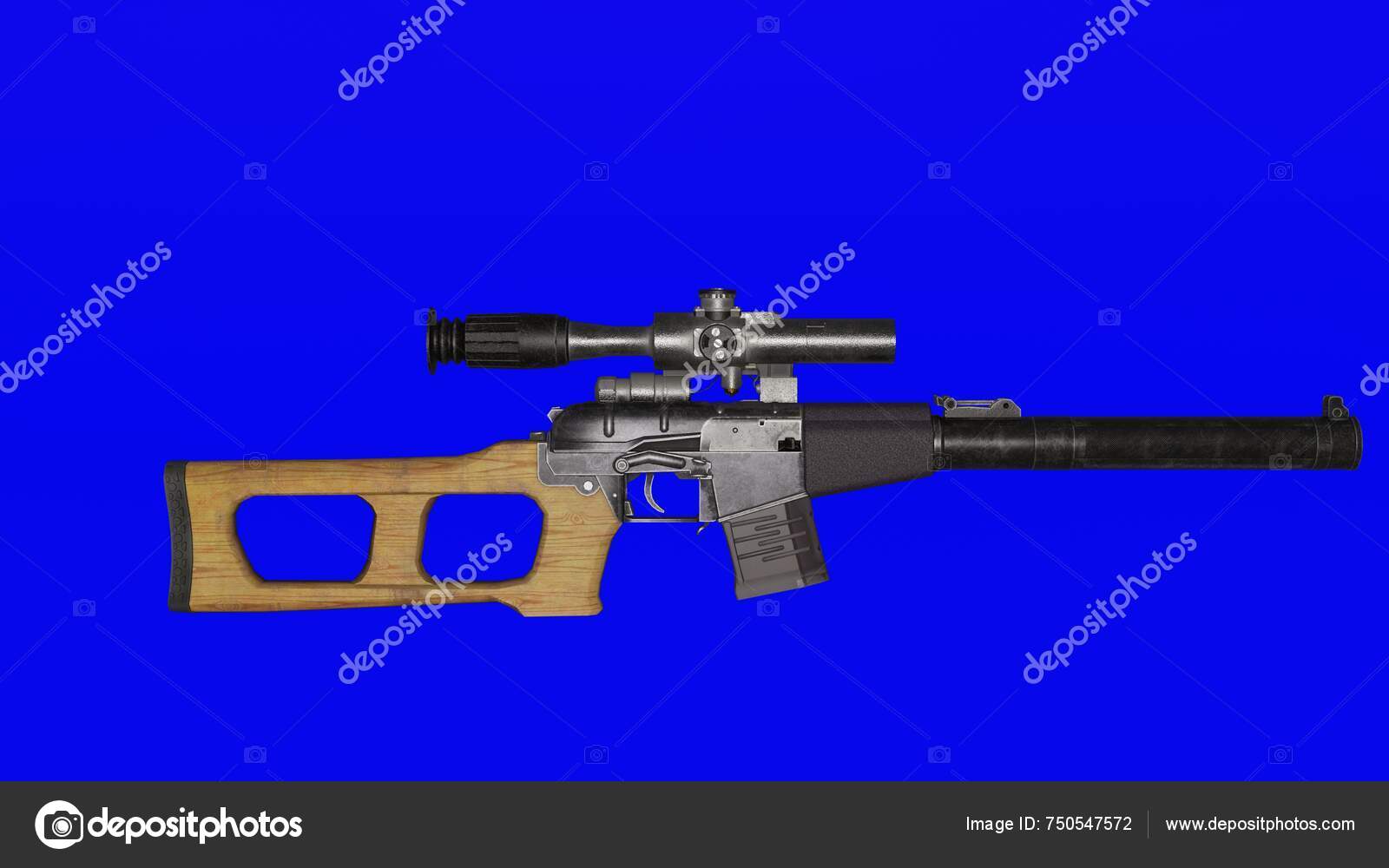 Vss Pistola Vintorez Con Diferentes Fondos Foto — Foto de stock ...