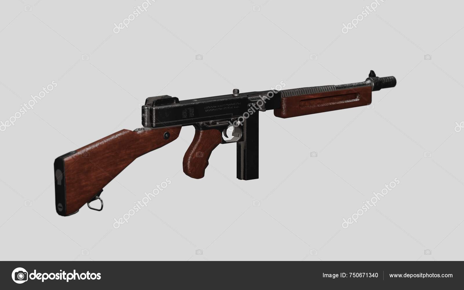 Thompson Submachine Gun White Background — Stock Photo © Masihullah ...