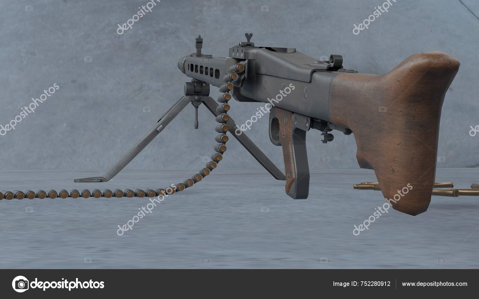 Machine Gun Mg3 Mg1A3 Different Different Angle View Photos — Stock ...