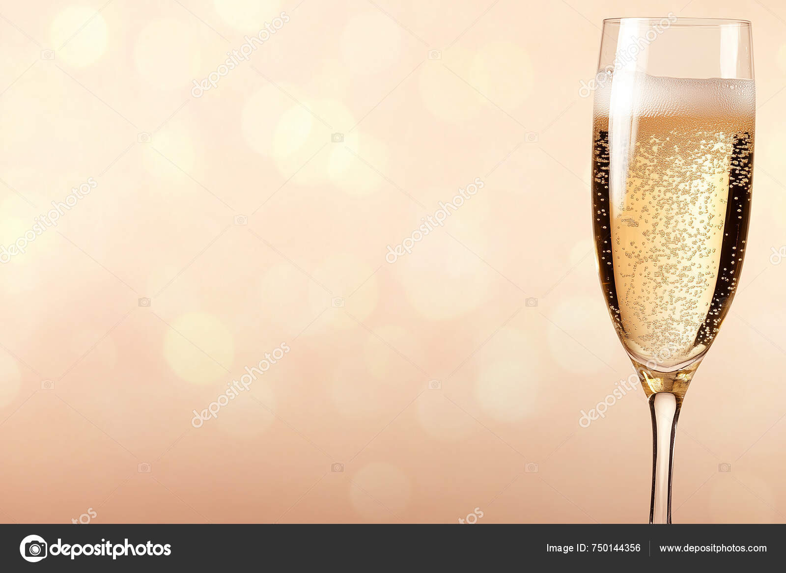 Close Champagne Glass Bubbles Light Background Generated — Stock Photo ...