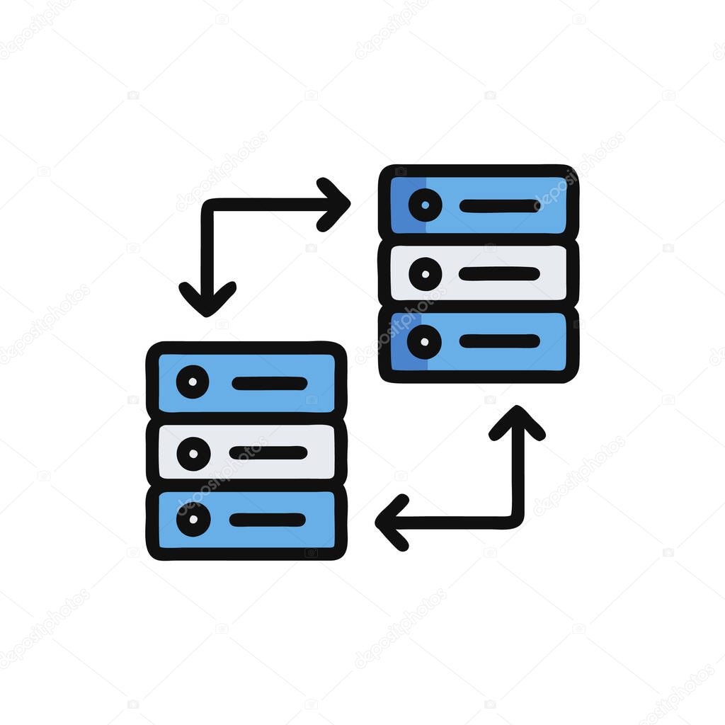 Icono de replicación de datos esenciales para la gestión de datos 2025