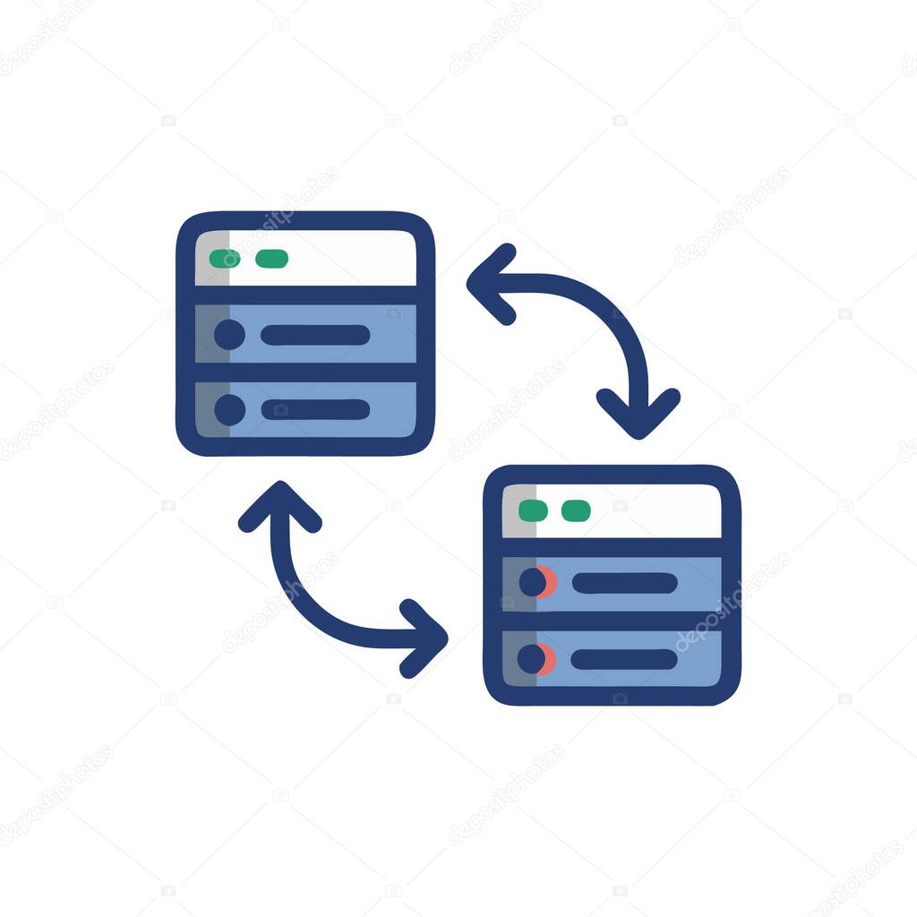 Icono de replicación de datos completa para la gestión 2025