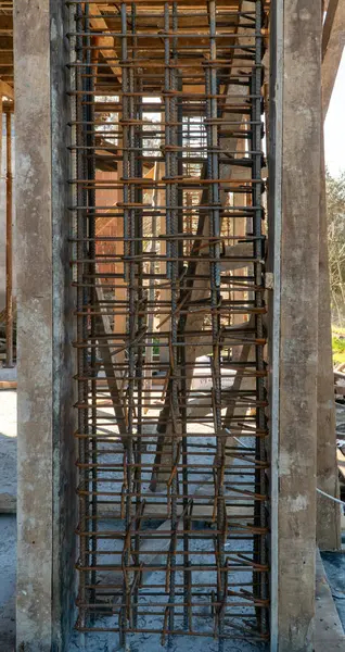 Reinforcement Rebar Steel Rods Column Ready Concrete Pouring ...
