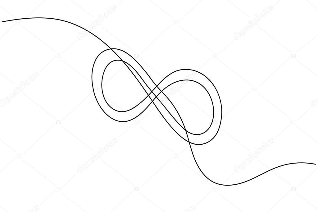 Infinity symbol continuous one line drawing and minimalist style ...