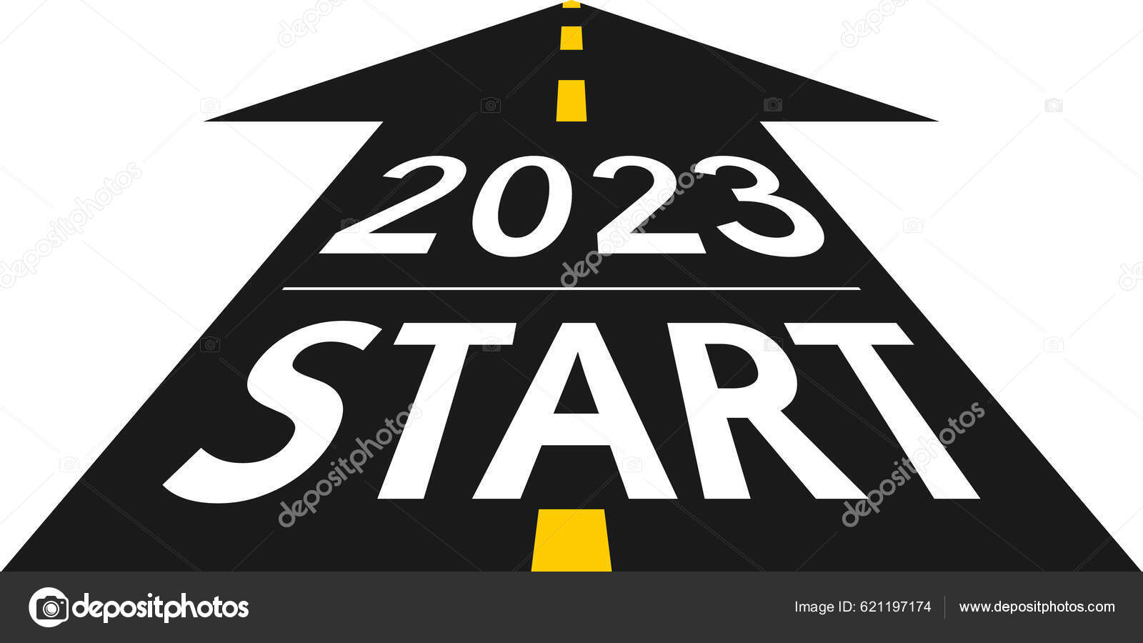 2023 Start Concept 2023 Start New Year Road Form Arrow Stock Vector ...
