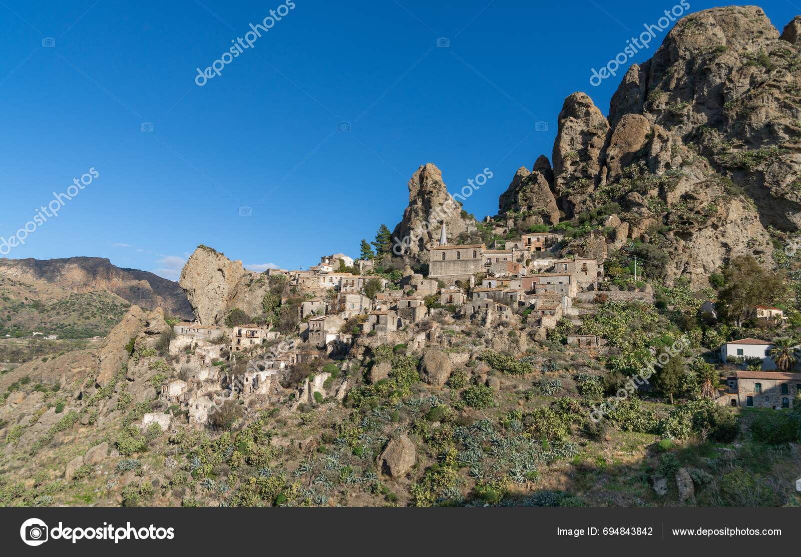 Pentedattilo Italy December 2023 View Aspromonte Ghost Town ...
